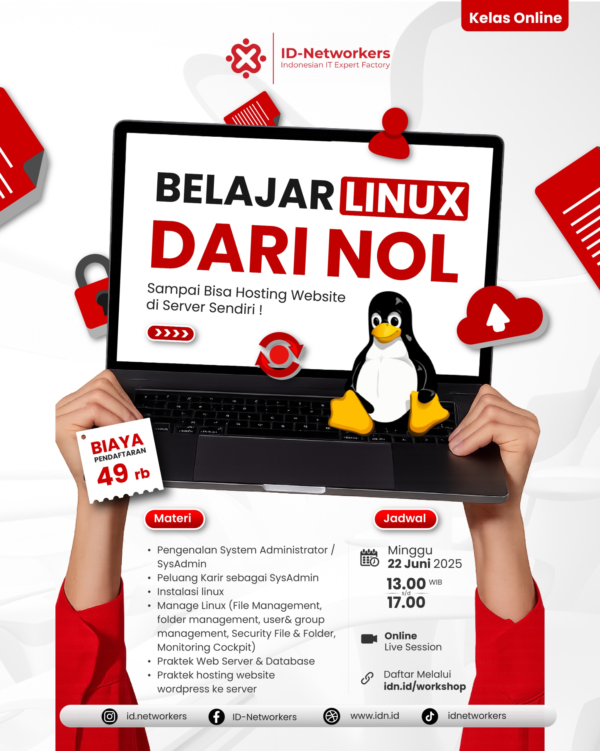 Belajar Linux dari nol kelas online siang | ID-Networkers (IDN.ID)